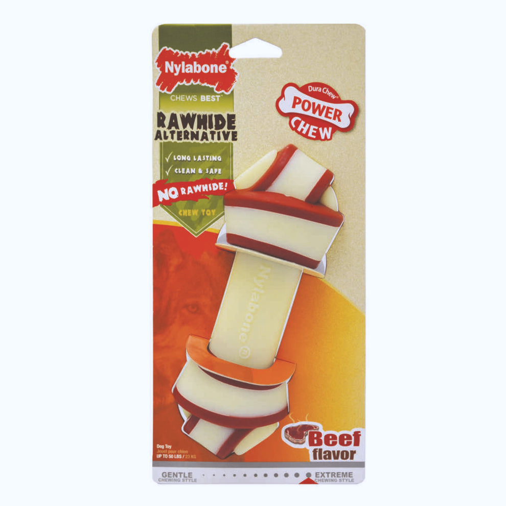 Nylabone Power Chew Rawhide Knot Alternative Giant - Beef